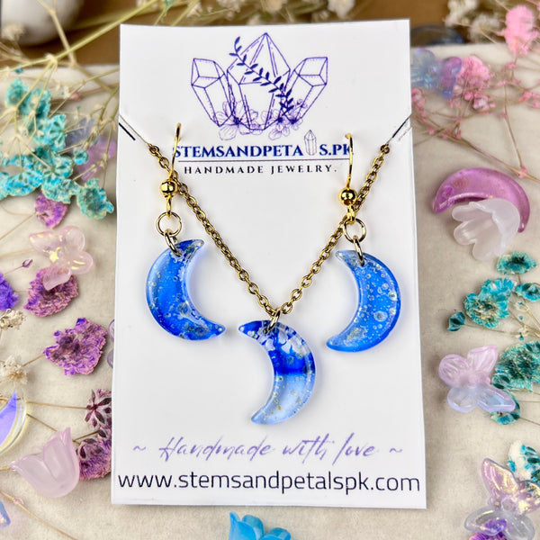 Acrylic Moon Charm Jewelry Set – Stemsandpetalspk